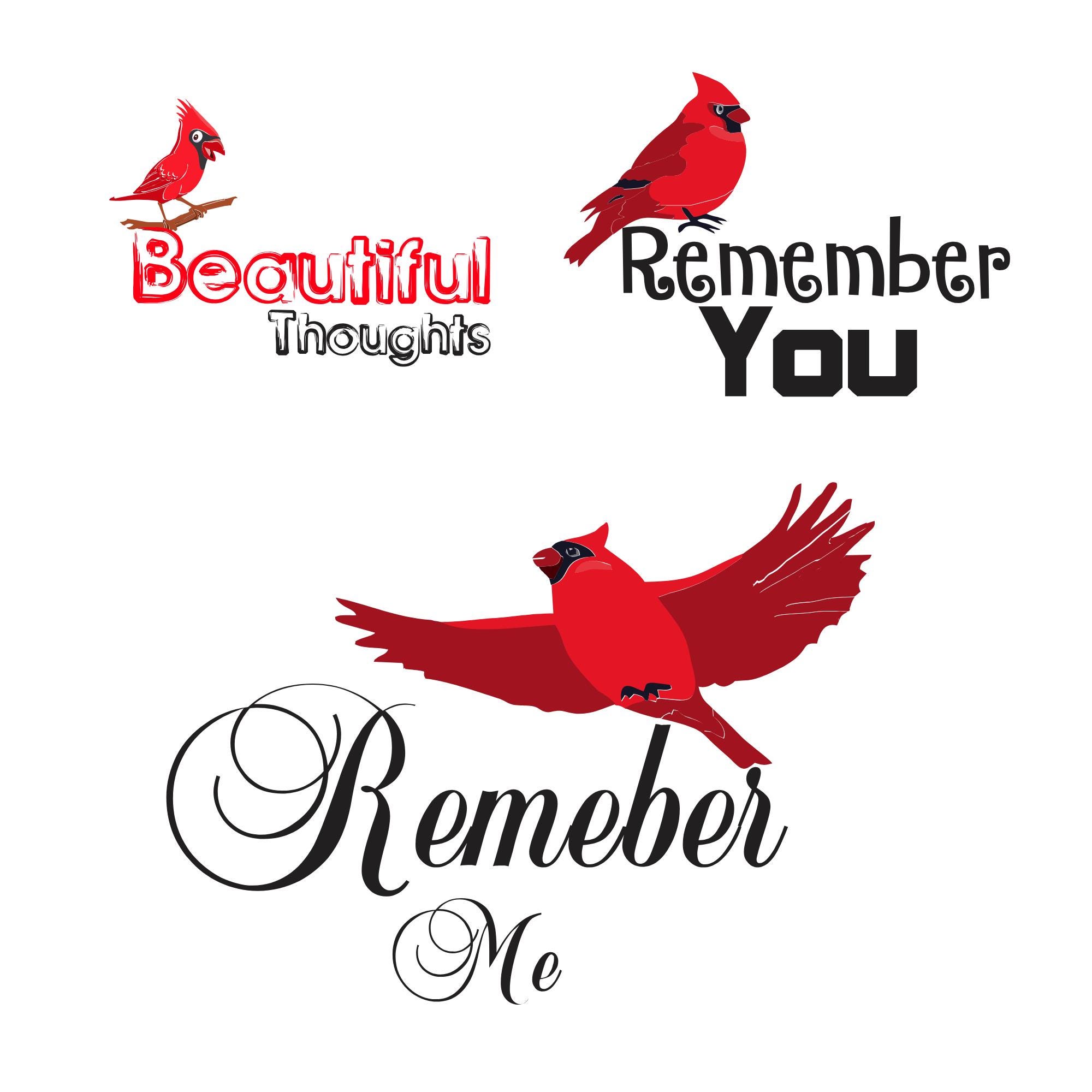 Cardinal Memorial Svg Bundle, Memorial Clipart, Always With You Vector ...