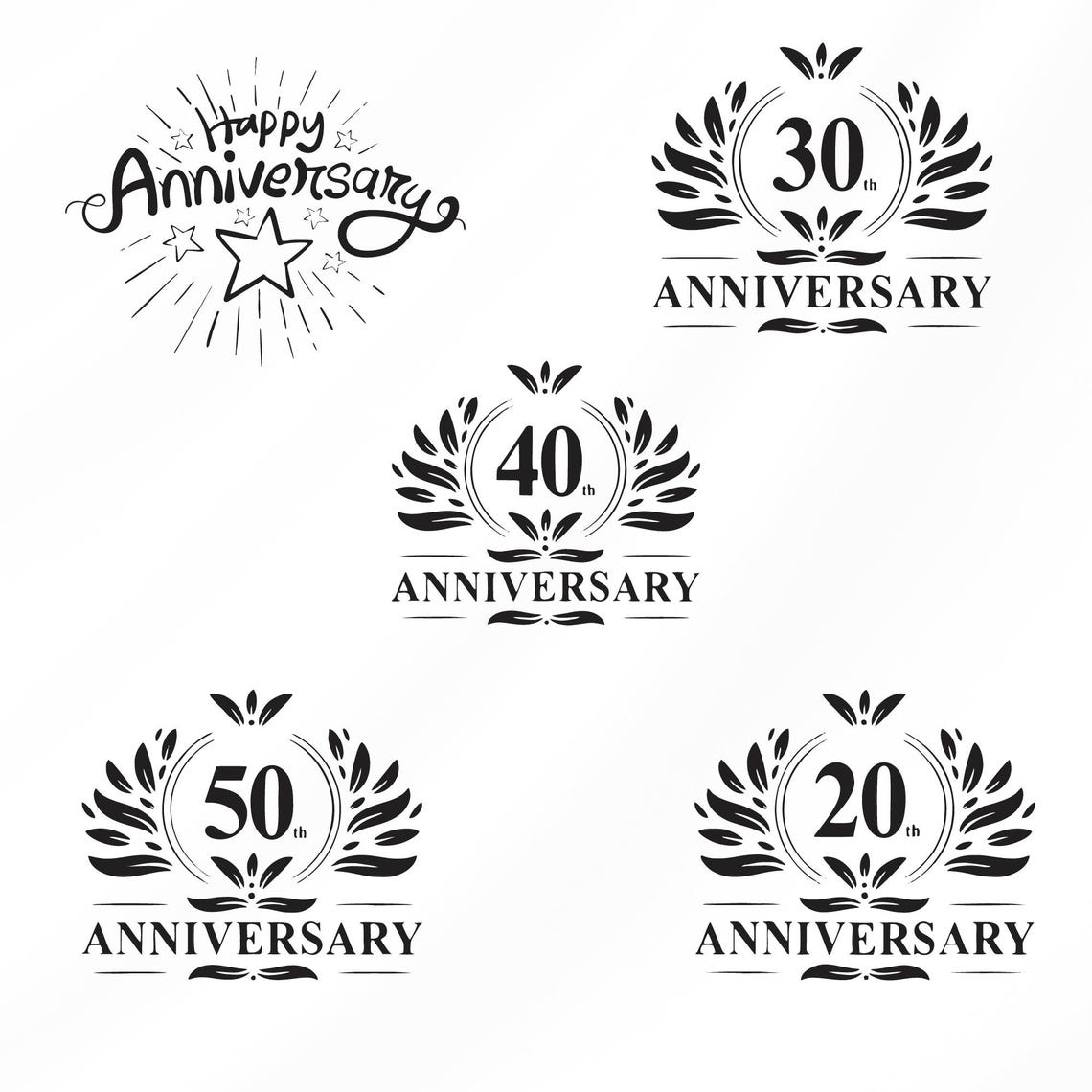 Anniversary Svg Bundle, Anniversary Clipart for Cricut, Marriage ...