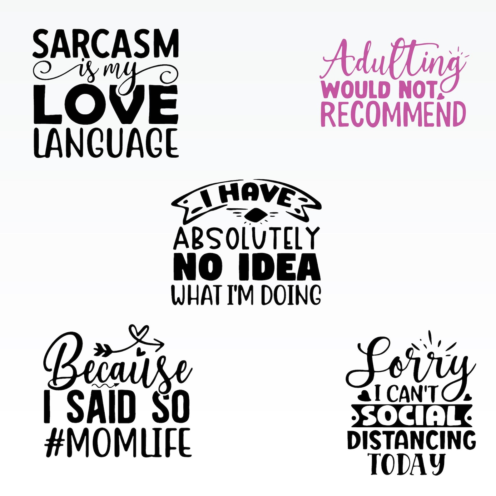 Sarcasm Svg Bundle, Sarcasm Clipart for Cricut, Sarcasm Silhouette ...