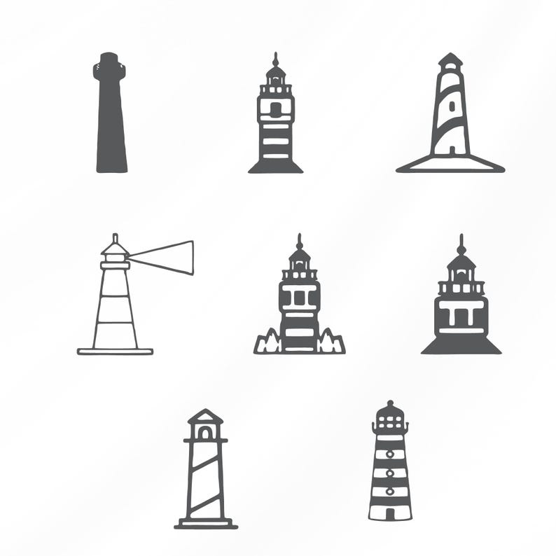 Lighthouse Svg Bundle, Lighthouse Clipart for Cricut, Nautical ...