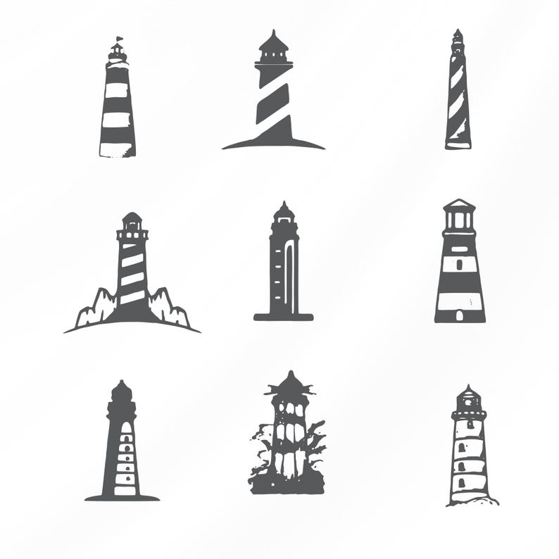 Lighthouse Svg Bundle, Lighthouse Clipart for Cricut, Nautical ...