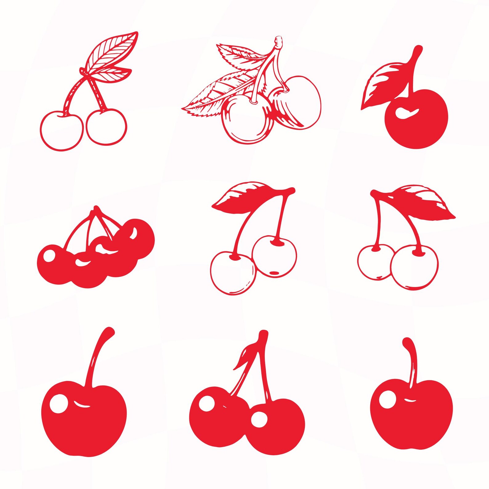 Cherry Svg Bundle , Cherry Clipart for Cricut, Fruit Silhouette, Cherry ...