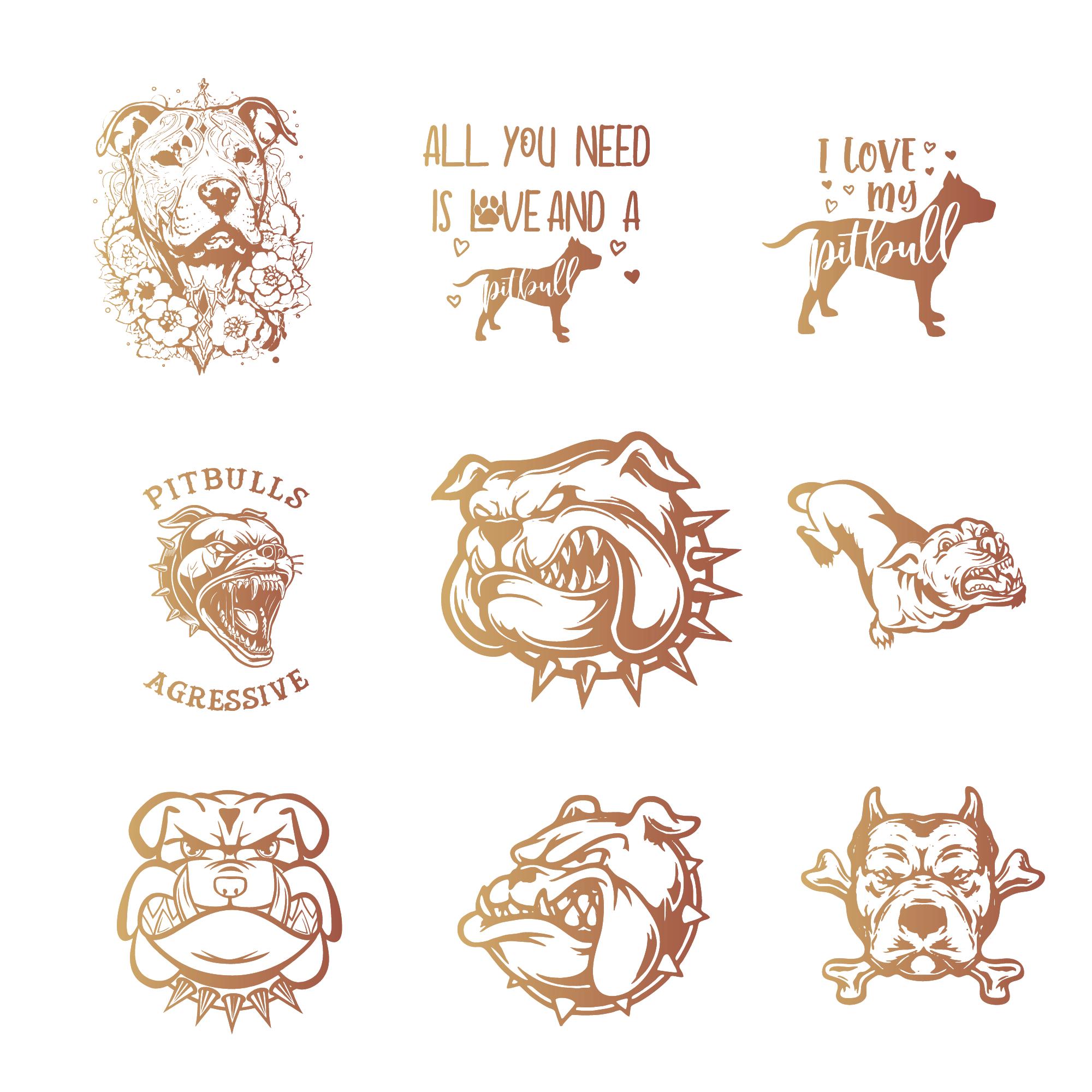 Pitbull Svg Bundle , Pitbull Clipart for Cricut, American Pitbull ...