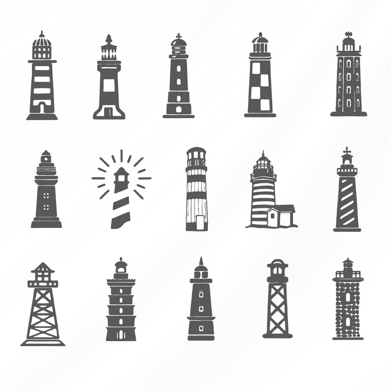 Lighthouse Svg Bundle, Lighthouse Clipart for Cricut, Nautical ...