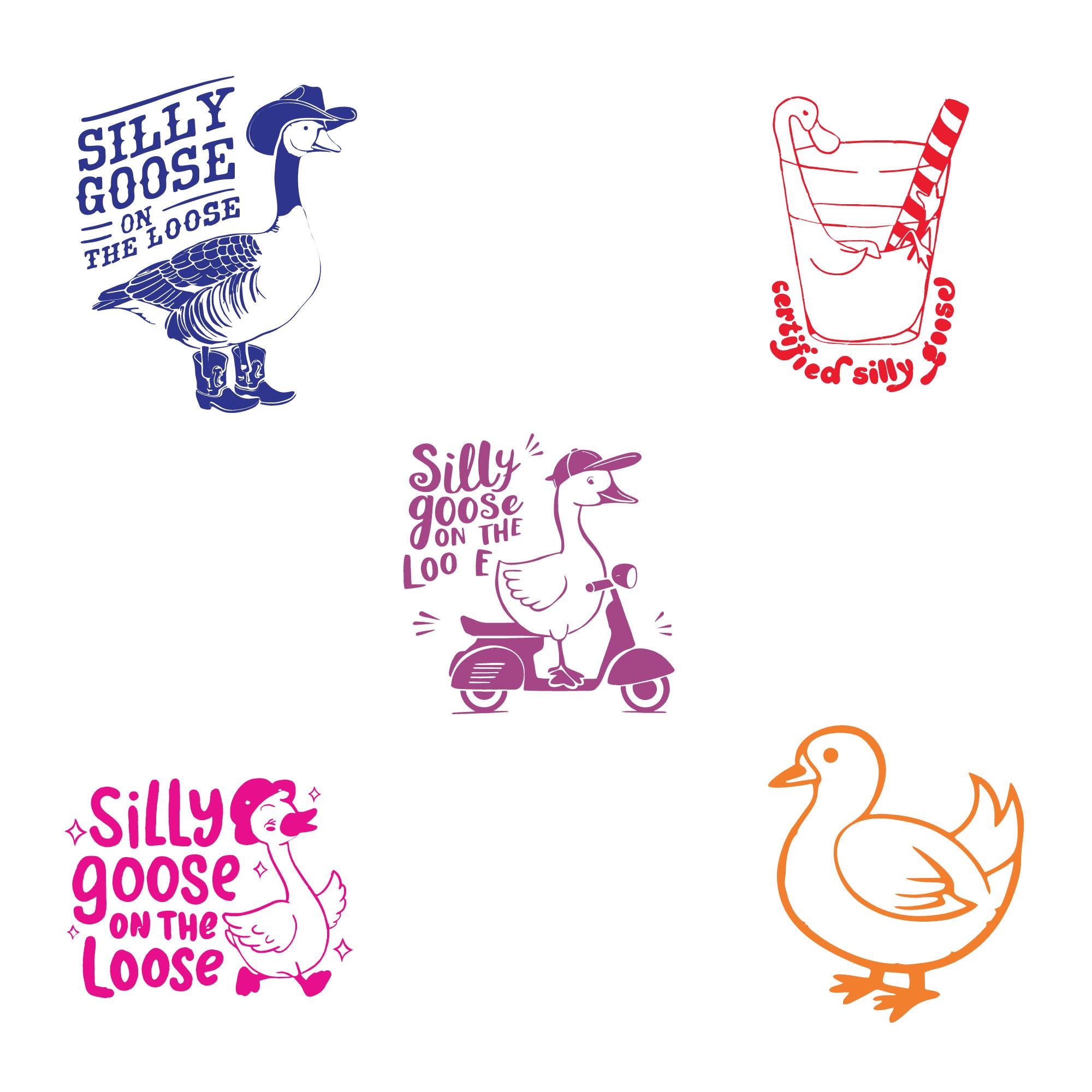Goose Svg Bundle, Silly Goose Clipart for Cricut, Silly Goose Vector ...