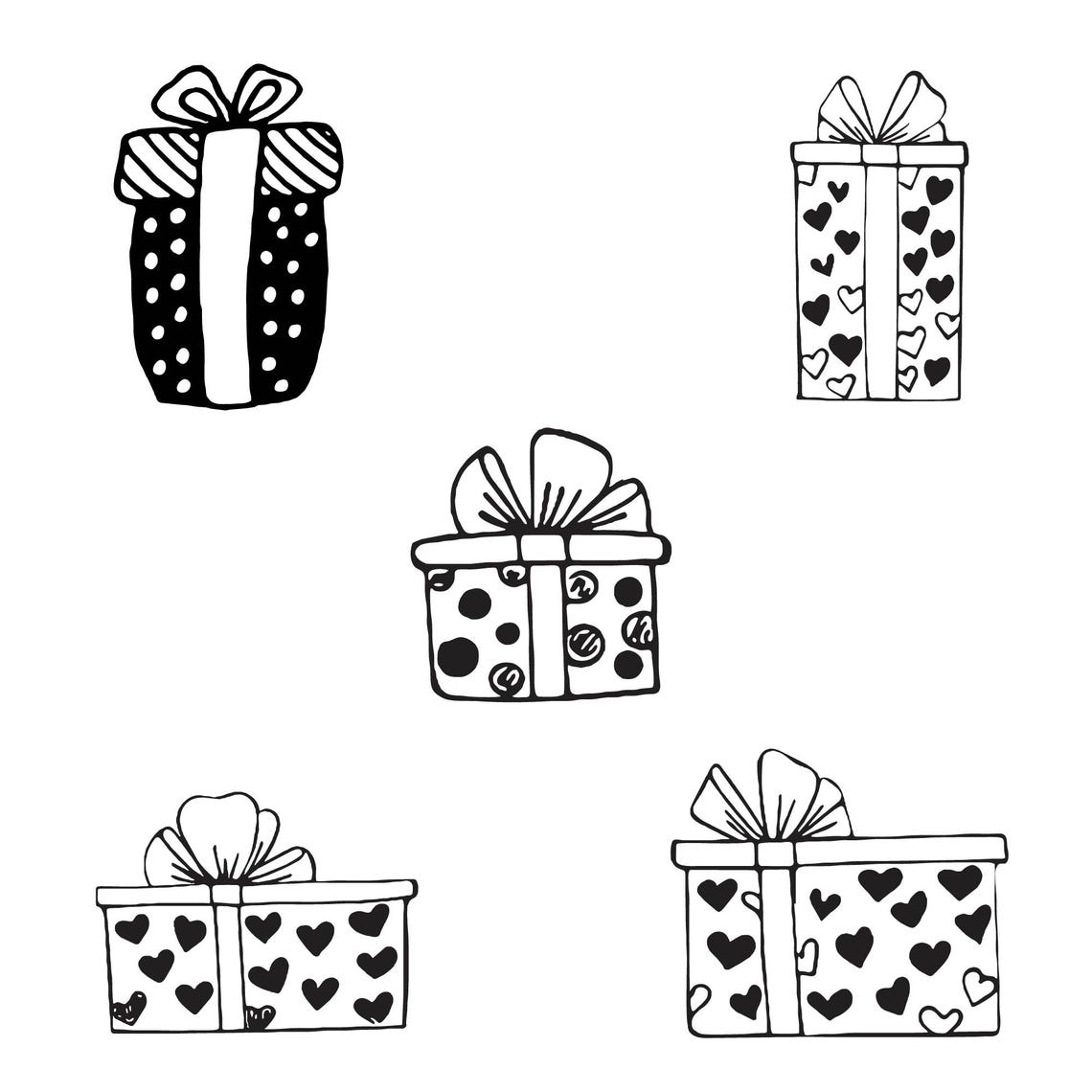 Gift Svg Bundle Clipart Cricut Present Silhouette Birthday Gift Vector ...