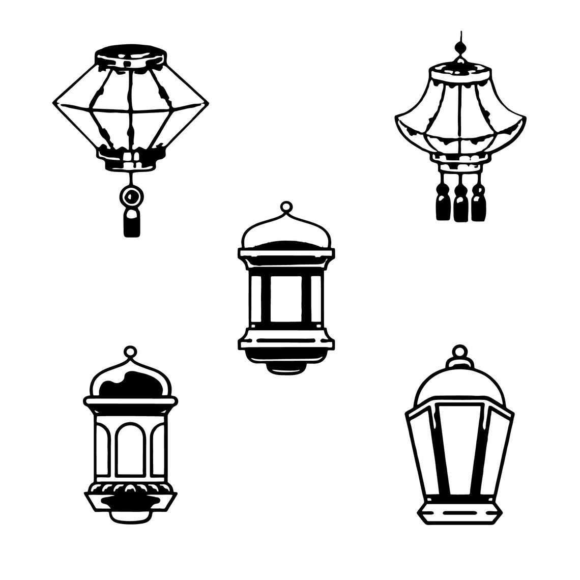 Lantern Svg Bundle Clipart Cricut Camping Lamp Silhouette Lantern ...