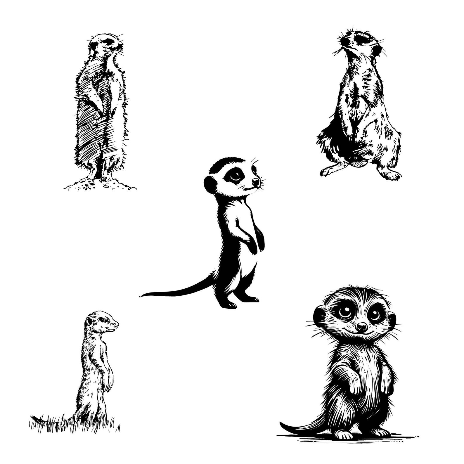 Meerkat Svg Bundle, Meerkat Clipart for Cricut, Cute Meerkat Silhouette ...