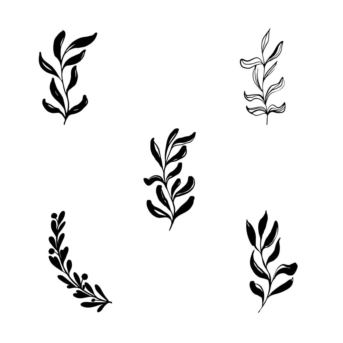 Botanical Leaves Svg Bundle, Botanical Leaves Clipart for Cricut ...