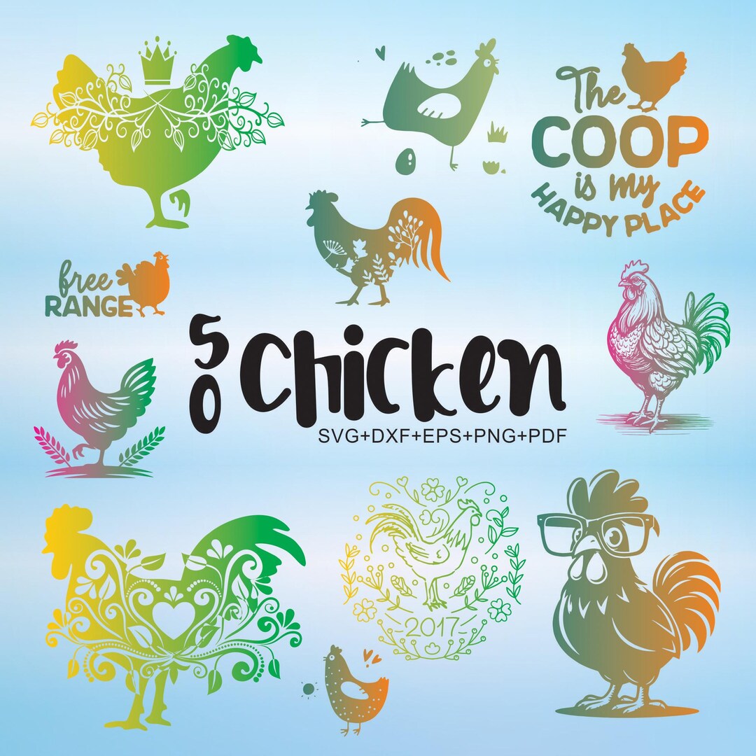 Chicken Svg Bundle, Chicken Clipart for Cricut, Happy Chicken ...