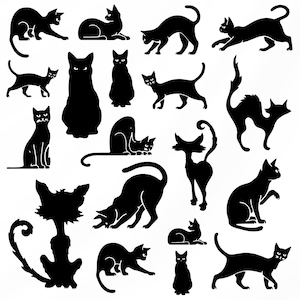 Cat Svg Bundle, Cat Clipart, Cat Head Vector, Kitty Decal, Kitten Cut ...