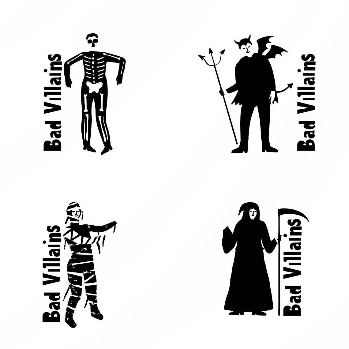 Villains Svg Bundle, Villains Clipart for Cricut, Villains Silhouette ...