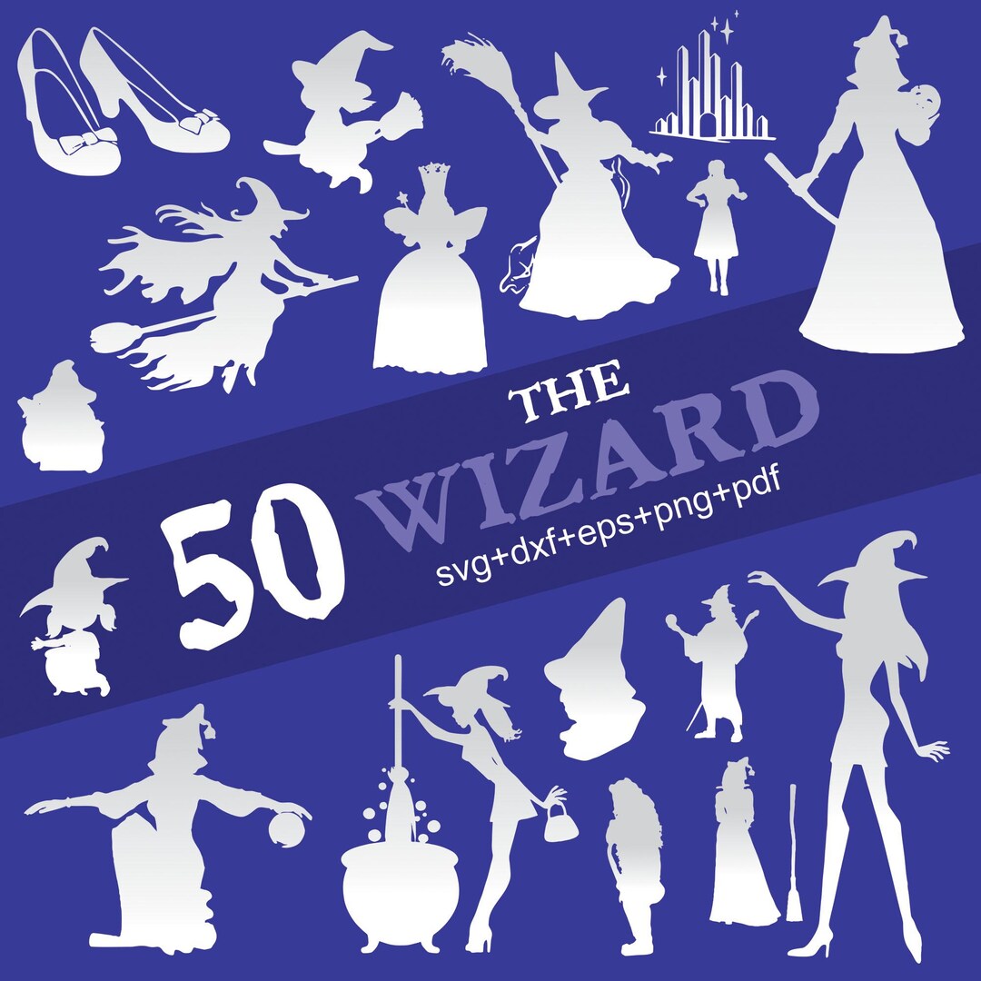 Wizard Svg Bundle, Magic Wizard Clipart for Cricut, Wizard Silhoette ...
