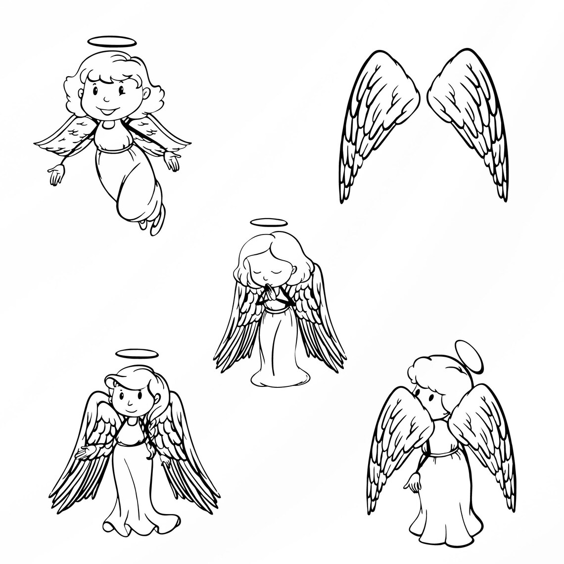 Angel Svg Bundle, Angel Clipart for Cricut, Angel Silhouette, Angel ...
