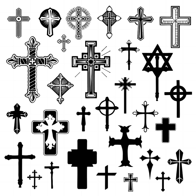 Cross Svg Bundle, Cross Clipart for Cricut, Faith Cross Silhouette ...