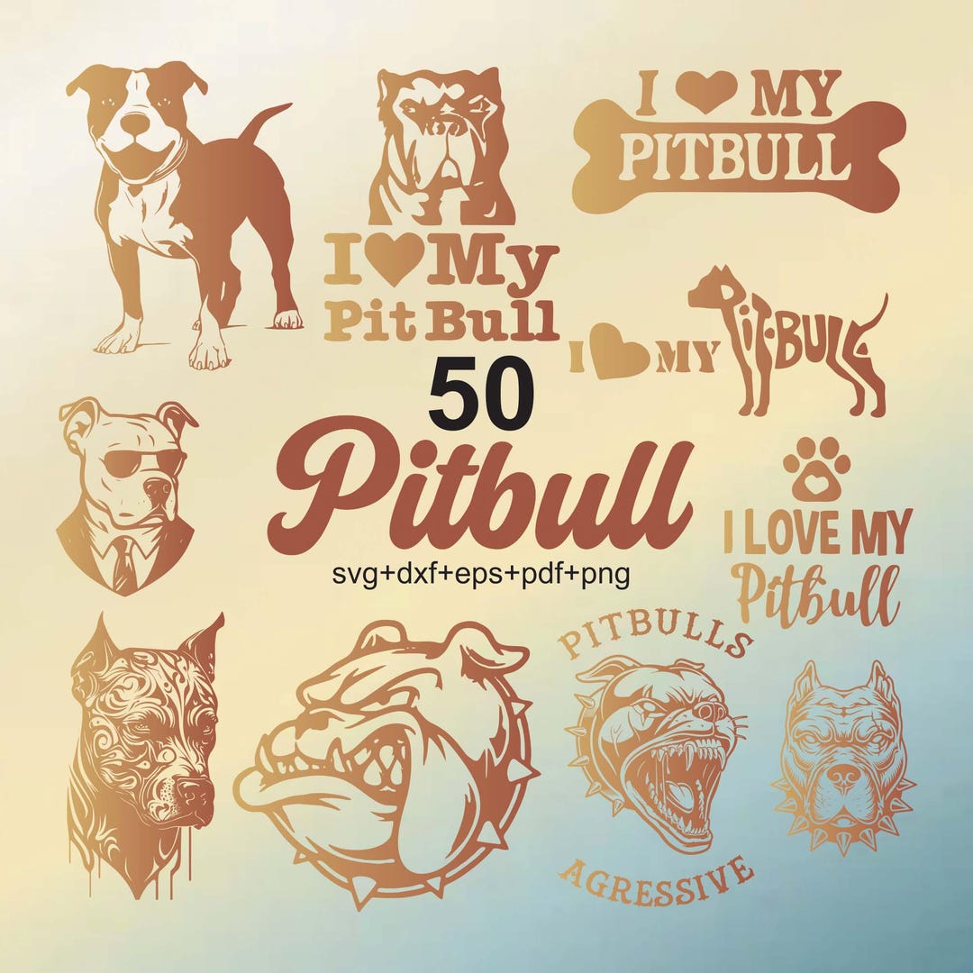 Pitbull Svg Bundle , Pitbull Clipart for Cricut, American Pitbull ...