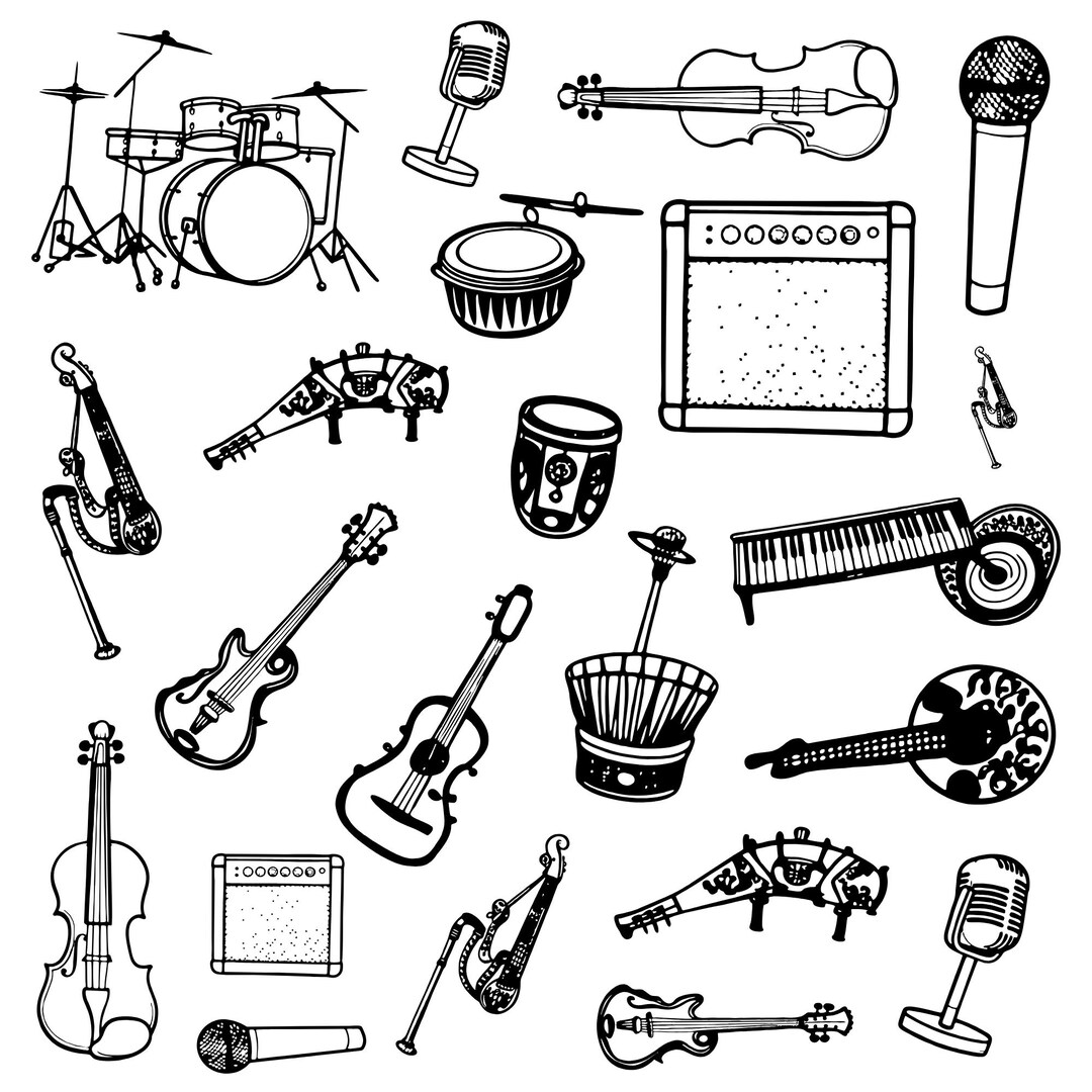 Musical Instruments Svg Bundle, Musical Instruments Clipart, Music ...