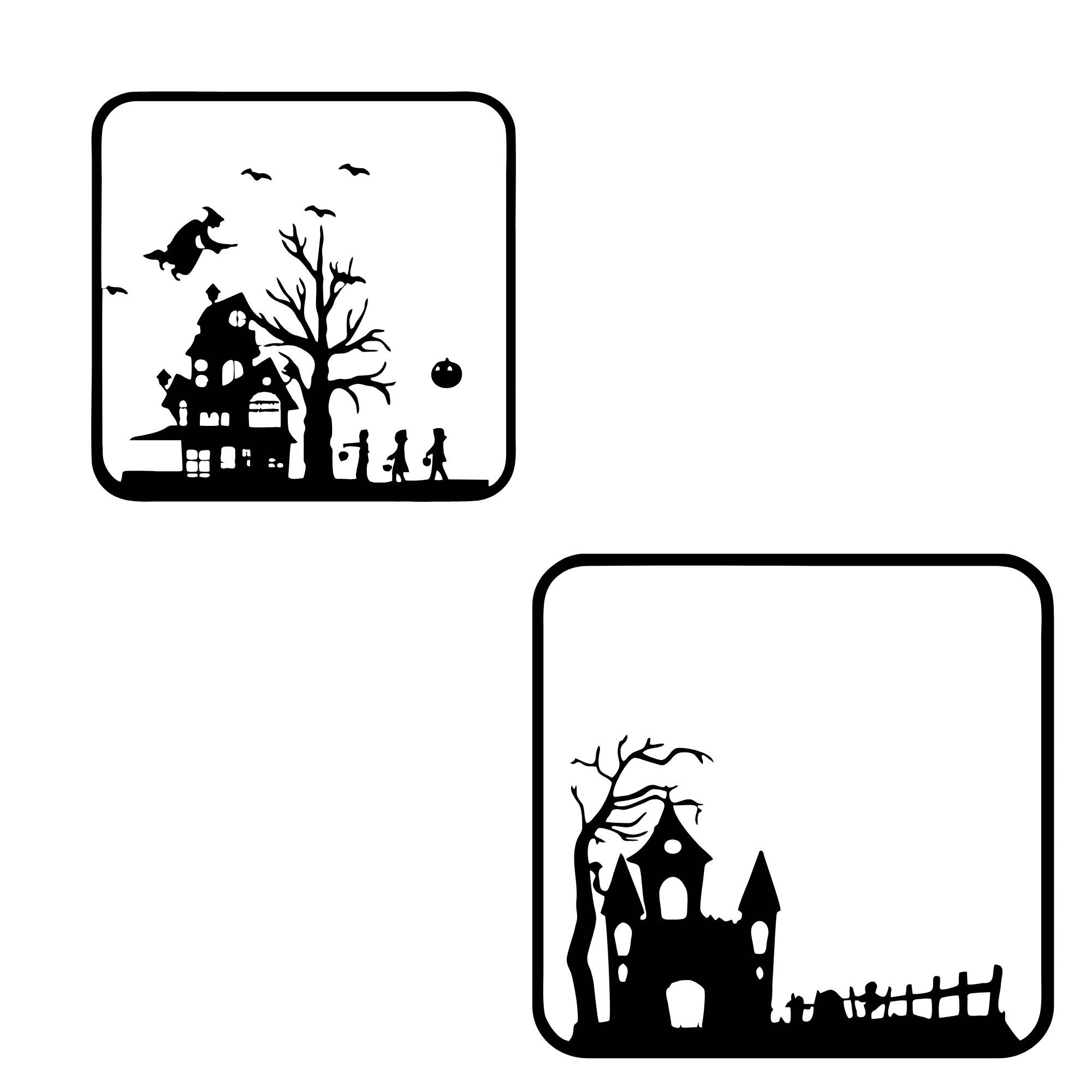 Halloween Scene Svg Bundle, Halloween Clipart, Spooky Scenes Vector ...