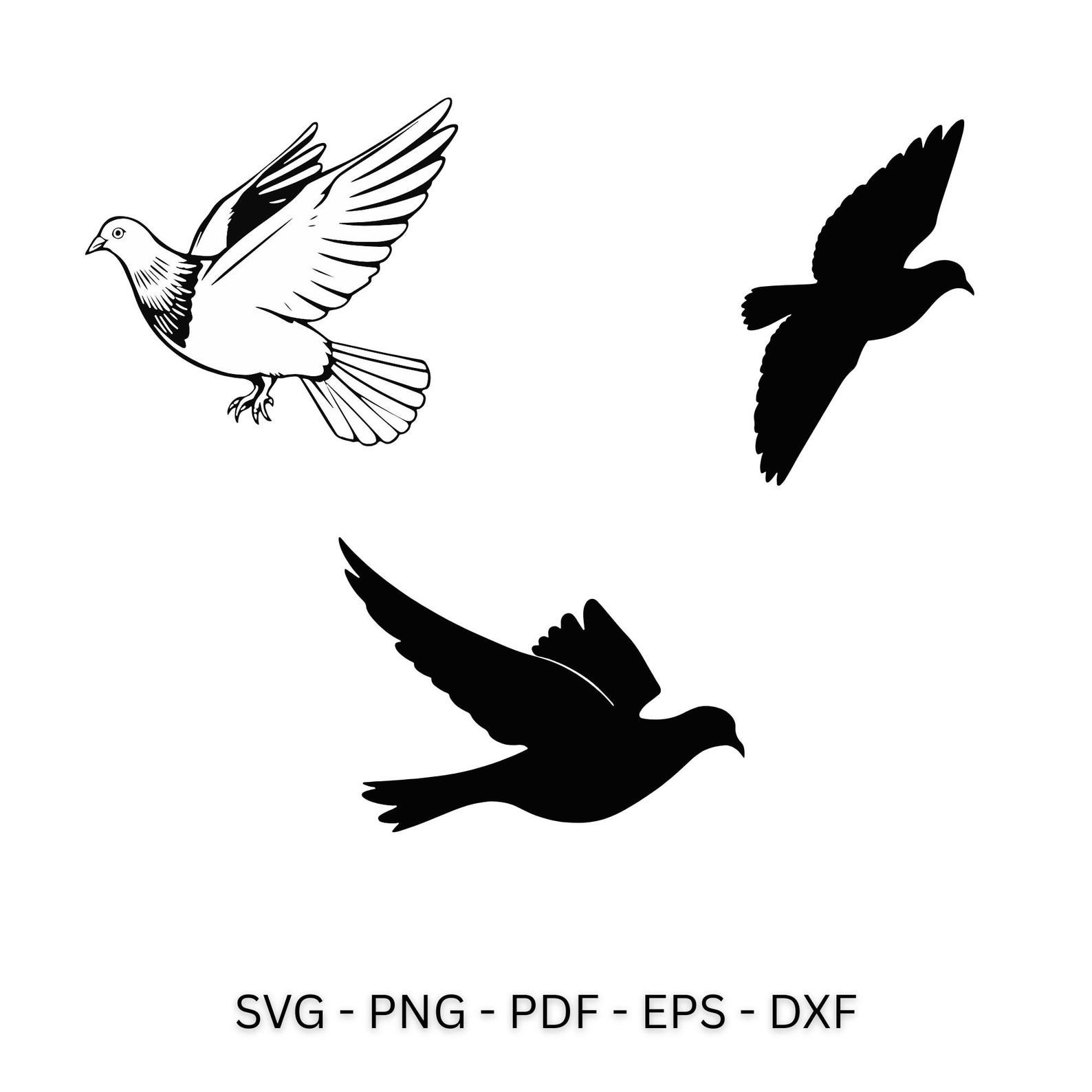 Pigeon Svg Bundle, Pigeon Silhouette, Pigeon Cut Files for Circut, Dove ...
