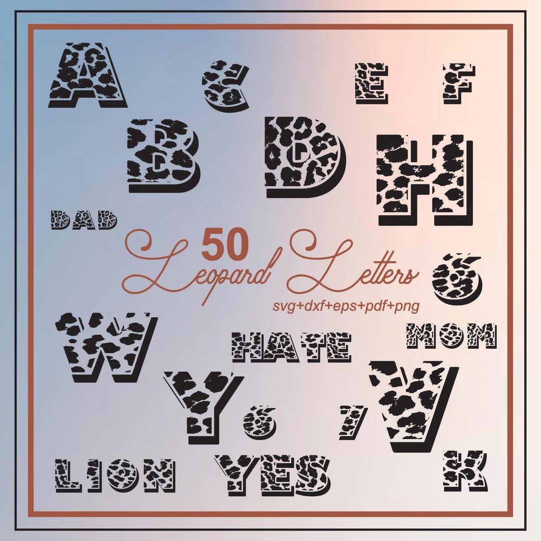 Leopard Print Alphabet Svg Bundle, Leopard Alphabet Clipart for Cricut ...