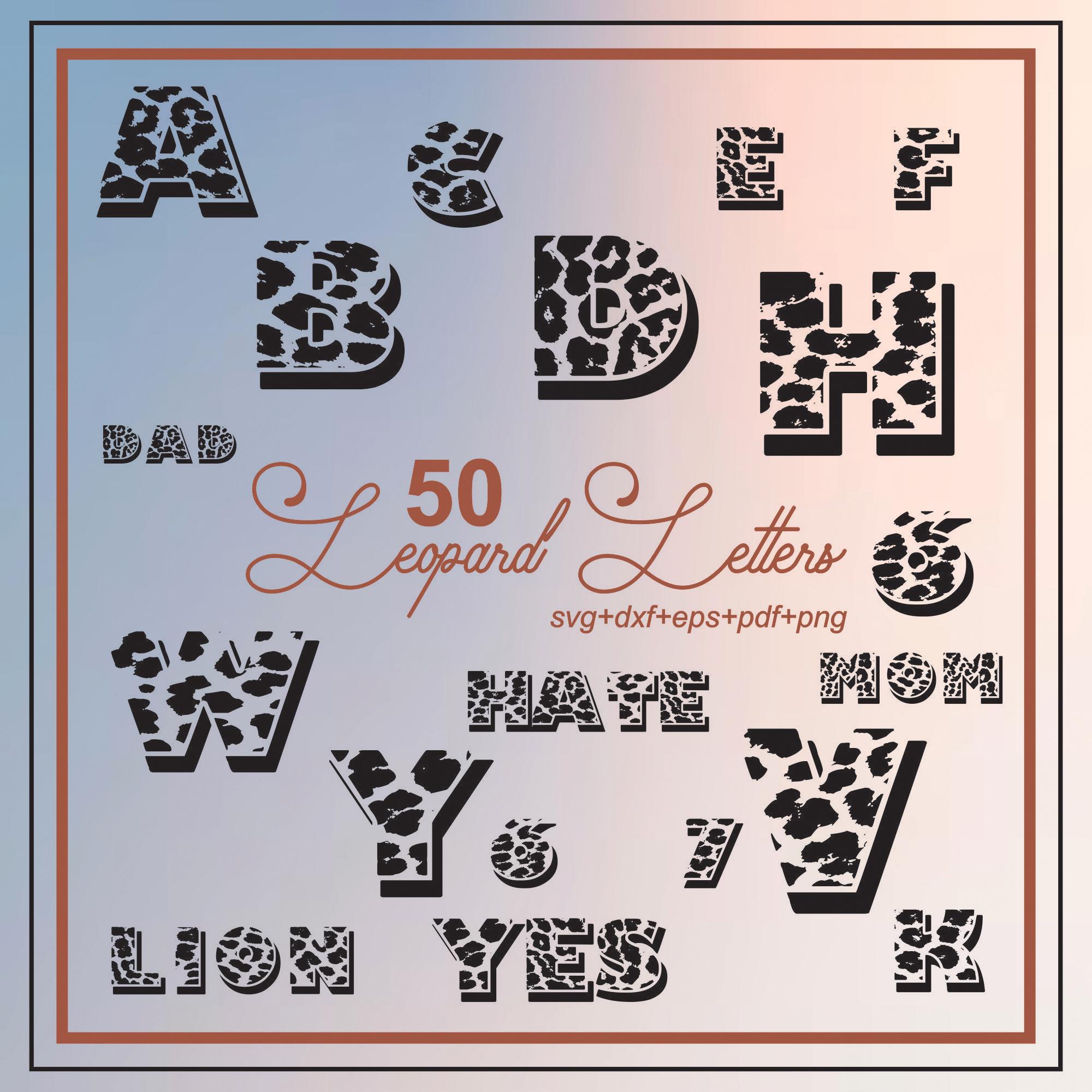 Leopard Print Alphabet Svg Bundle, Leopard Alphabet Clipart for Cricut ...