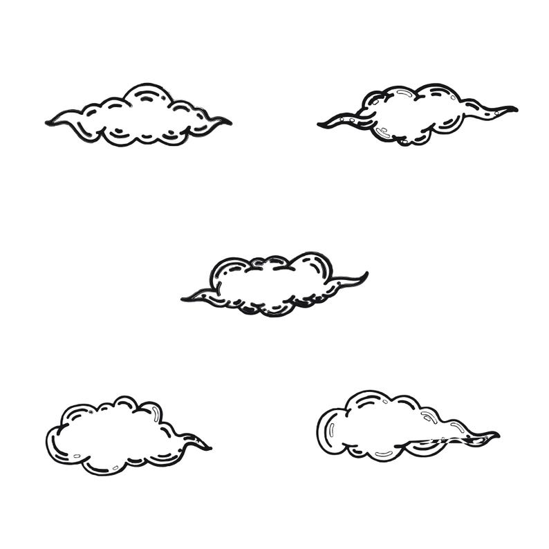 Clouds Svg Bundle Clipart Cricut Clouds Silhouette Fluffy Clouds Vector ...