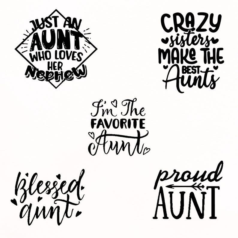 Aunt Svg Bundle, Aunt Clipart for Cricut, Auntie Silhouette, Aunt ...