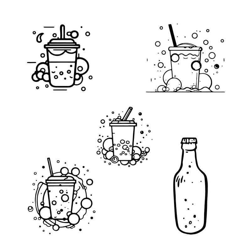 Soda Svg Bundle Clipart Cricut Drinks Silhouette Soda Drinks Vector Bar ...