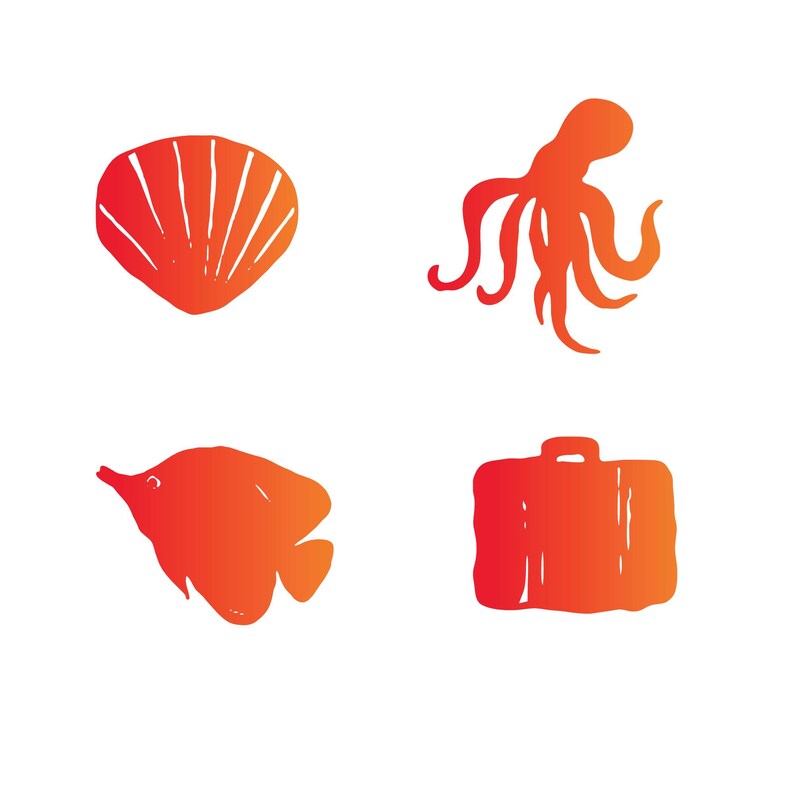 Beach Svg Bundle , Summer Clipart for Cricut, Beach Silhouette, Beach ...