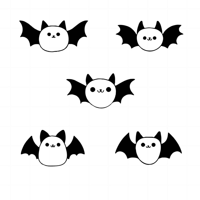 Bat Svg Bundle, Bat Clipart for Cricut, Halloween Bat Silhouette, Bat ...