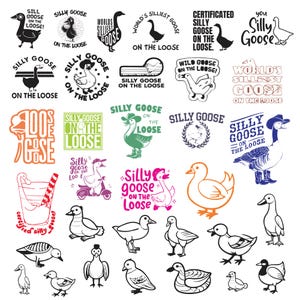 Goose Svg Bundle, Silly Goose Clipart for Cricut, Silly Goose Vector ...