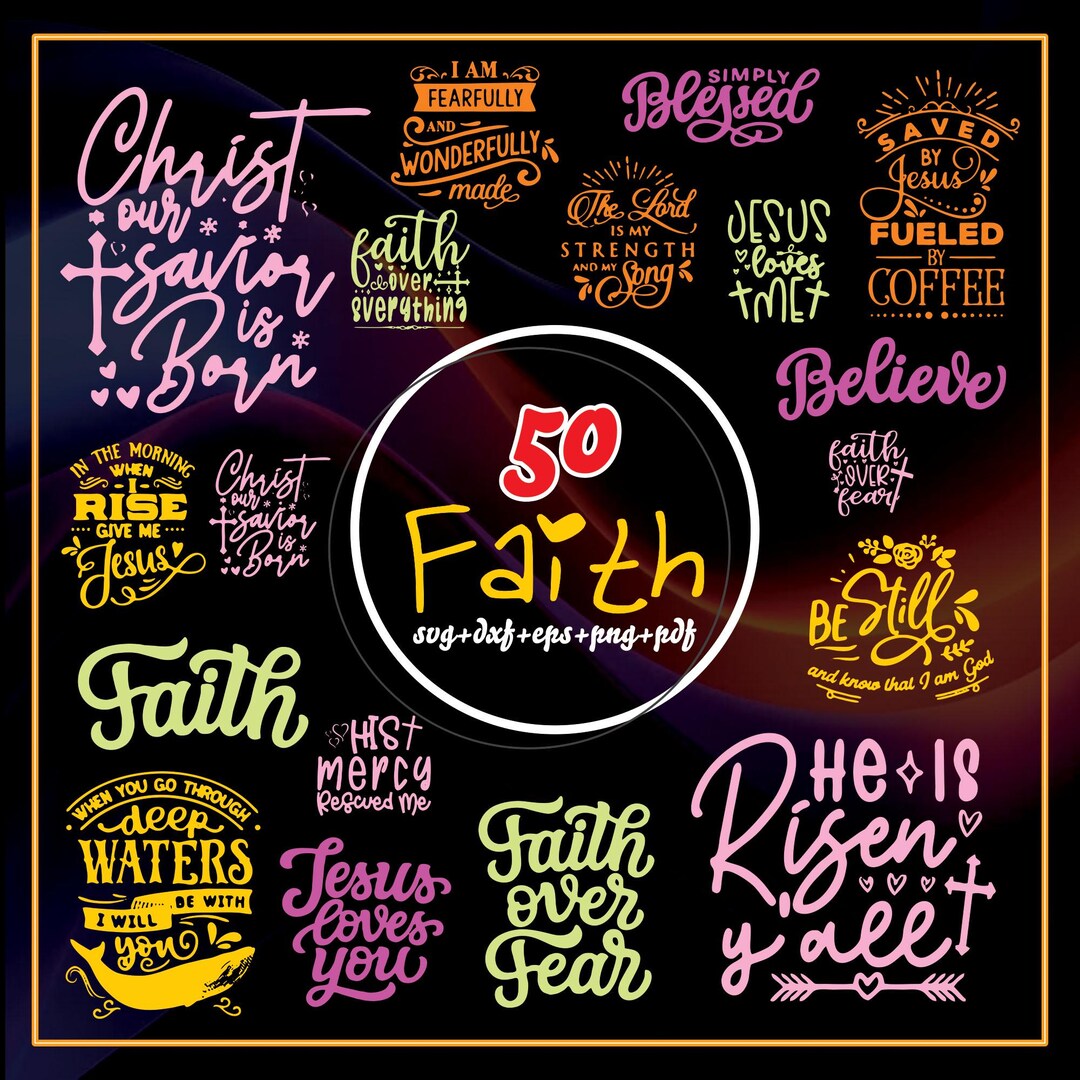 Faith Svg Bundle, Christian Clipart for Cricut, Faith Silhouette, Faith ...