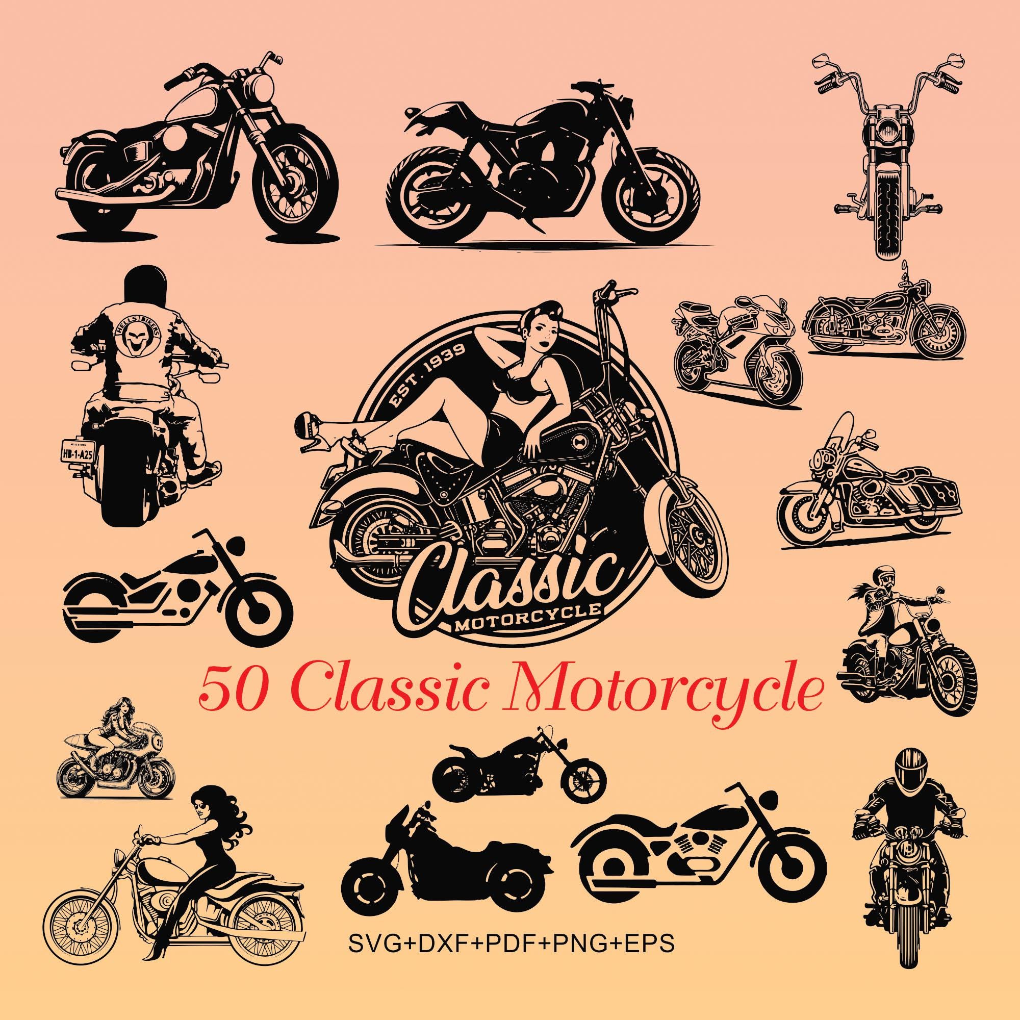 Classic Motorcycles Svg Bundle, Motorcycle Clipart for Cricut ...