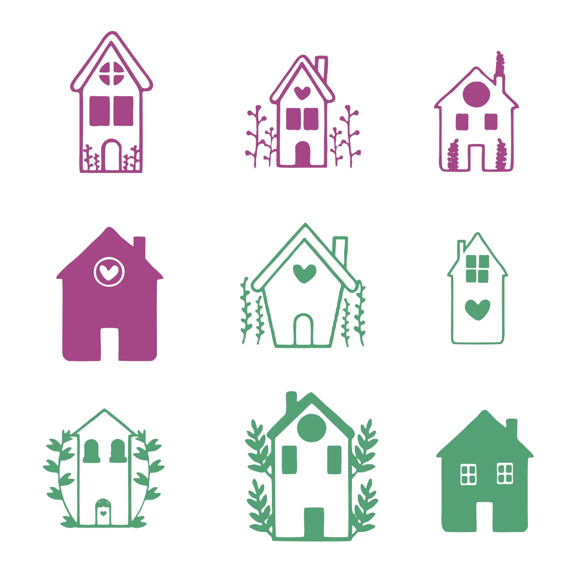 House Svg Bundle , Little House Clipart for Cricut, Roof House ...