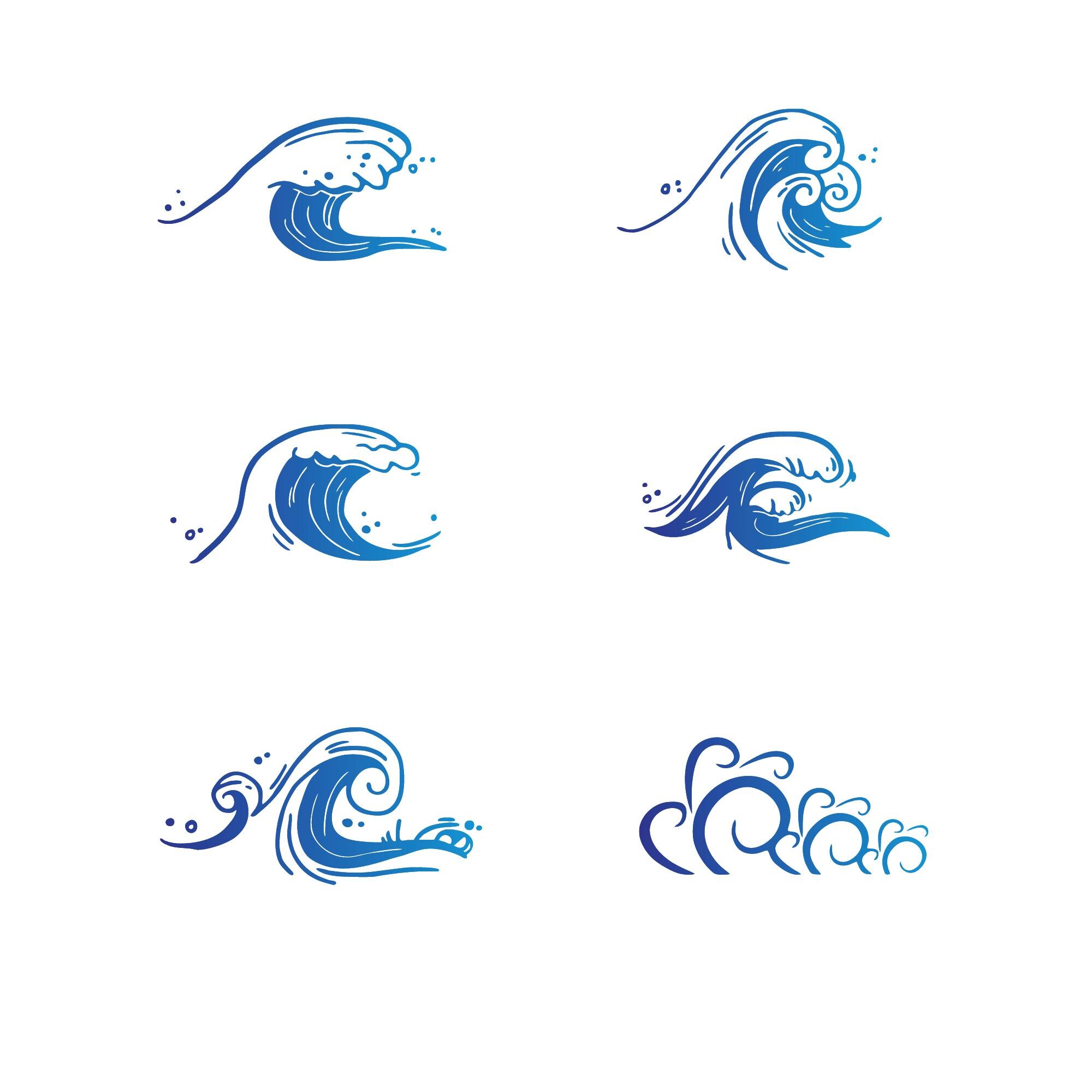 Wave Svg Bundle , Sea Wave Clipart for Cricut, Ocean Wave Silhouette ...