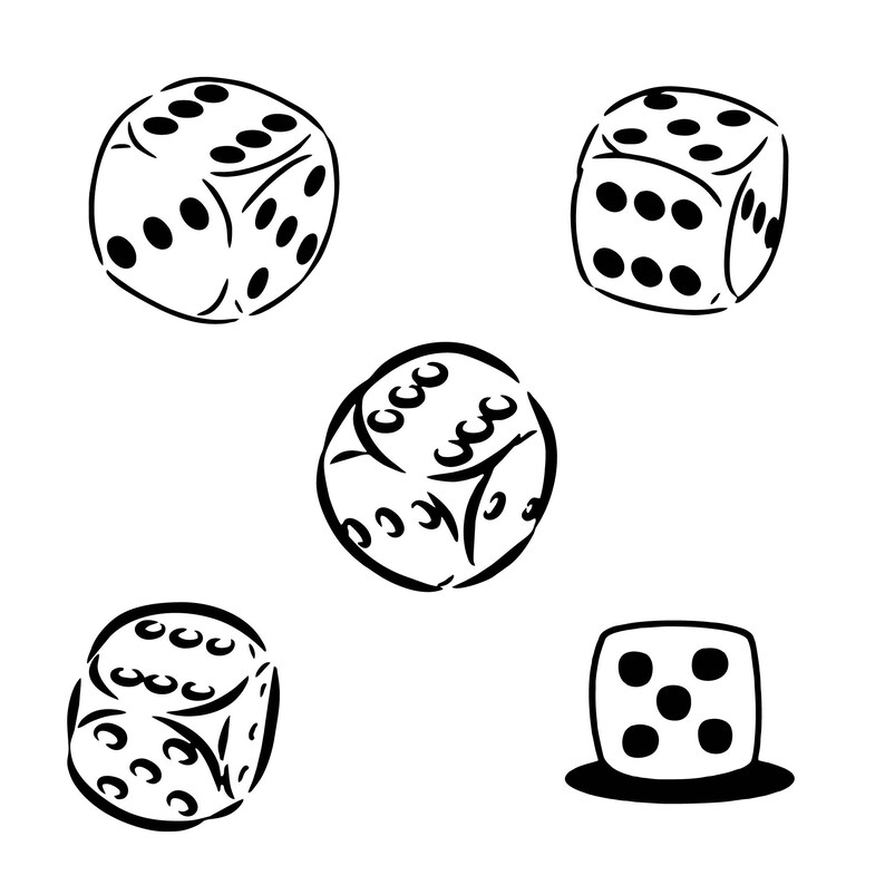 Dice Svg Bundle Clipart Cricut Casino Silhouette Two Dice Vector Luddo ...
