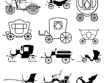 Carriage Svg Bundle, Horse Carriage Clipart, Carriage Vector, Vintage ...