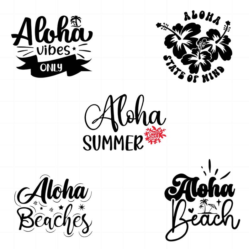 Aloha Svg Bundle, Aloha Clipart for Cricut, Aloha Beaches Silhouette ...
