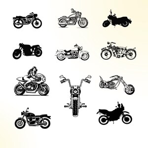 Classic Motorcycles Svg Bundle, Motorcycle Clipart for Cricut ...