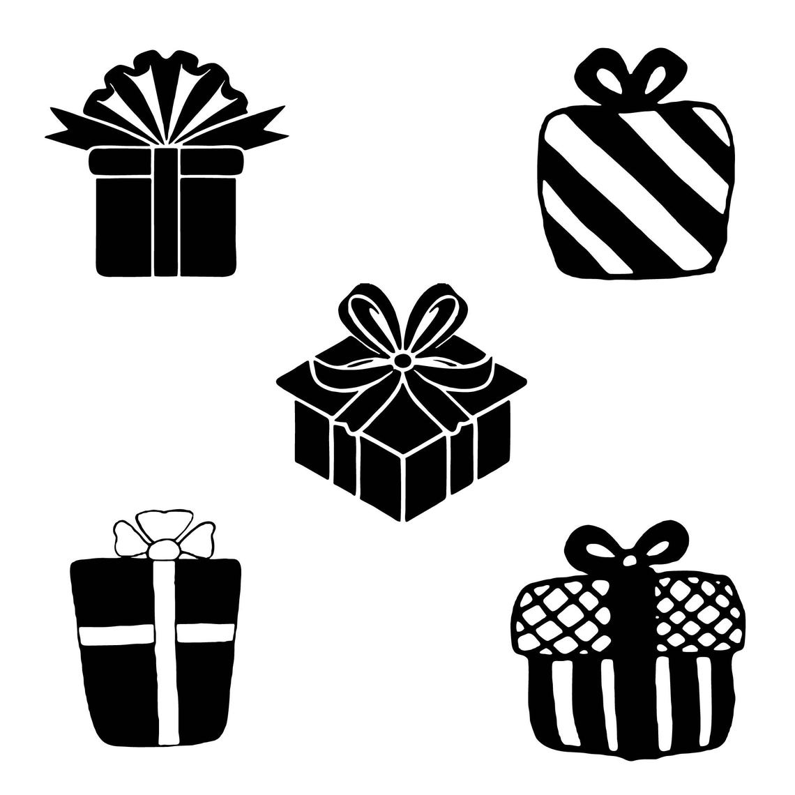 Gift Svg Bundle Clipart Cricut Present Silhouette Birthday Gift Vector ...