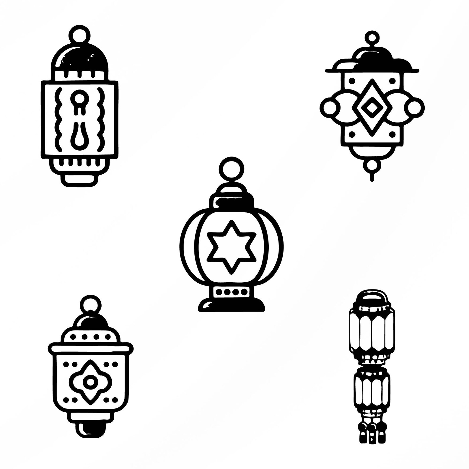 Lantern Svg Bundle Clipart Cricut Camping Lamp Silhouette Lantern ...