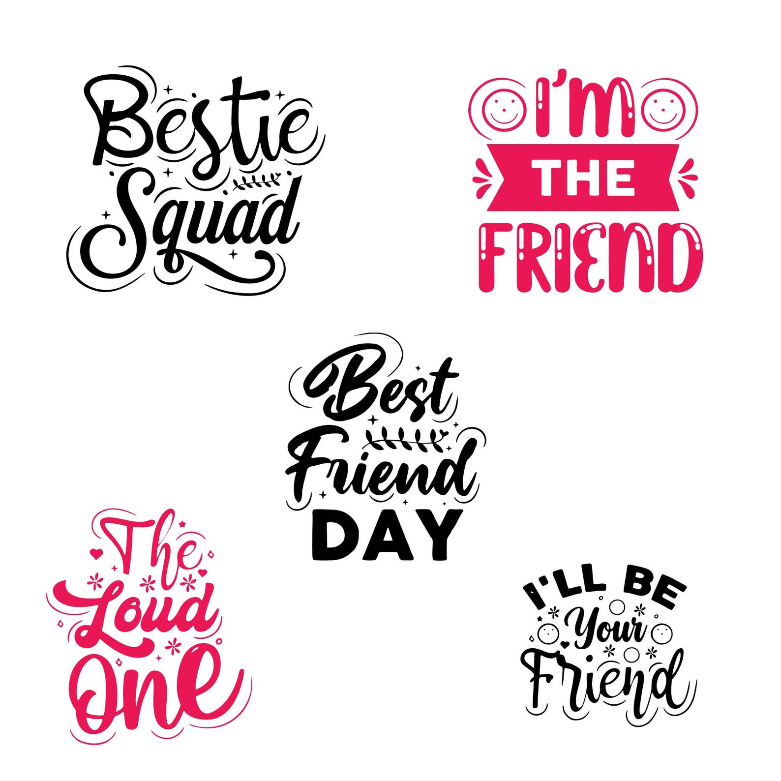 Friends Svg Bundle, Friends Clipart for Cricut, Best Friends Silhouette ...