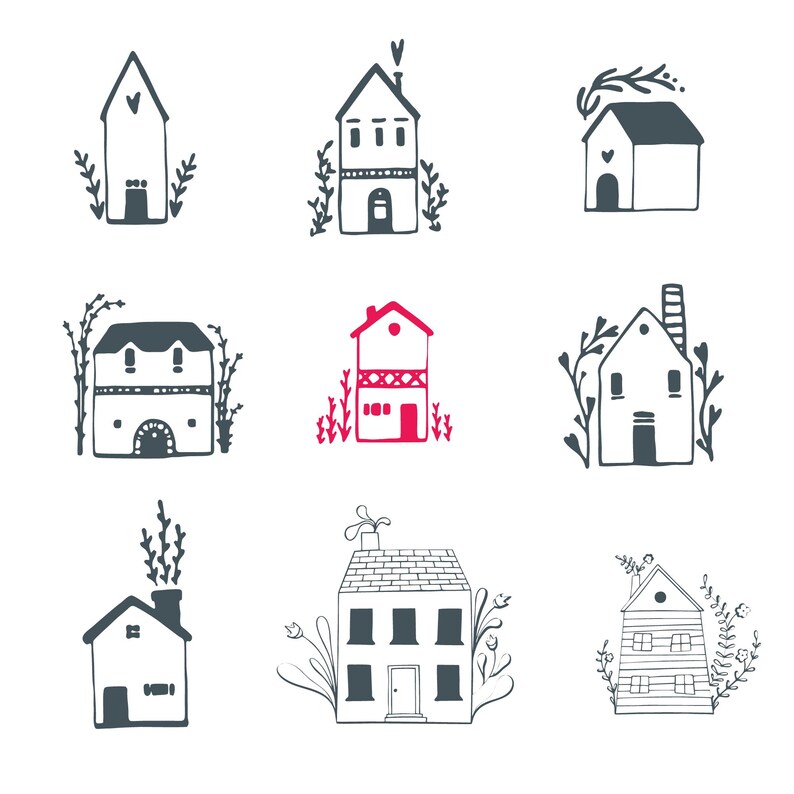House Svg Bundle , Little House Clipart for Cricut, Roof House ...