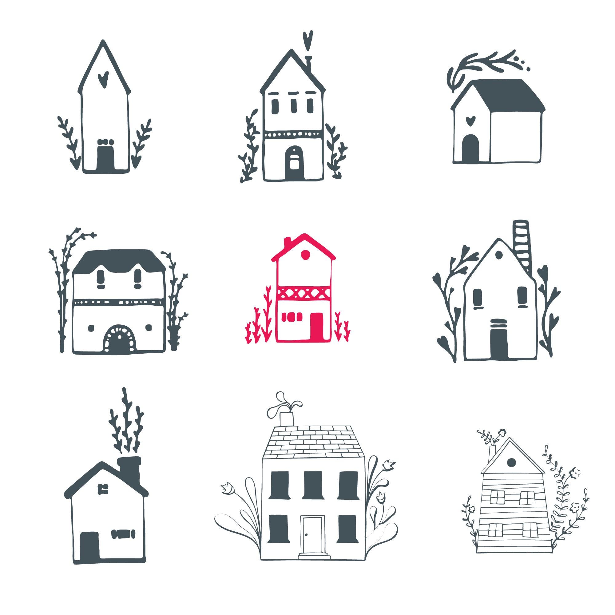 House Svg Bundle , Little House Clipart for Cricut, Roof House ...