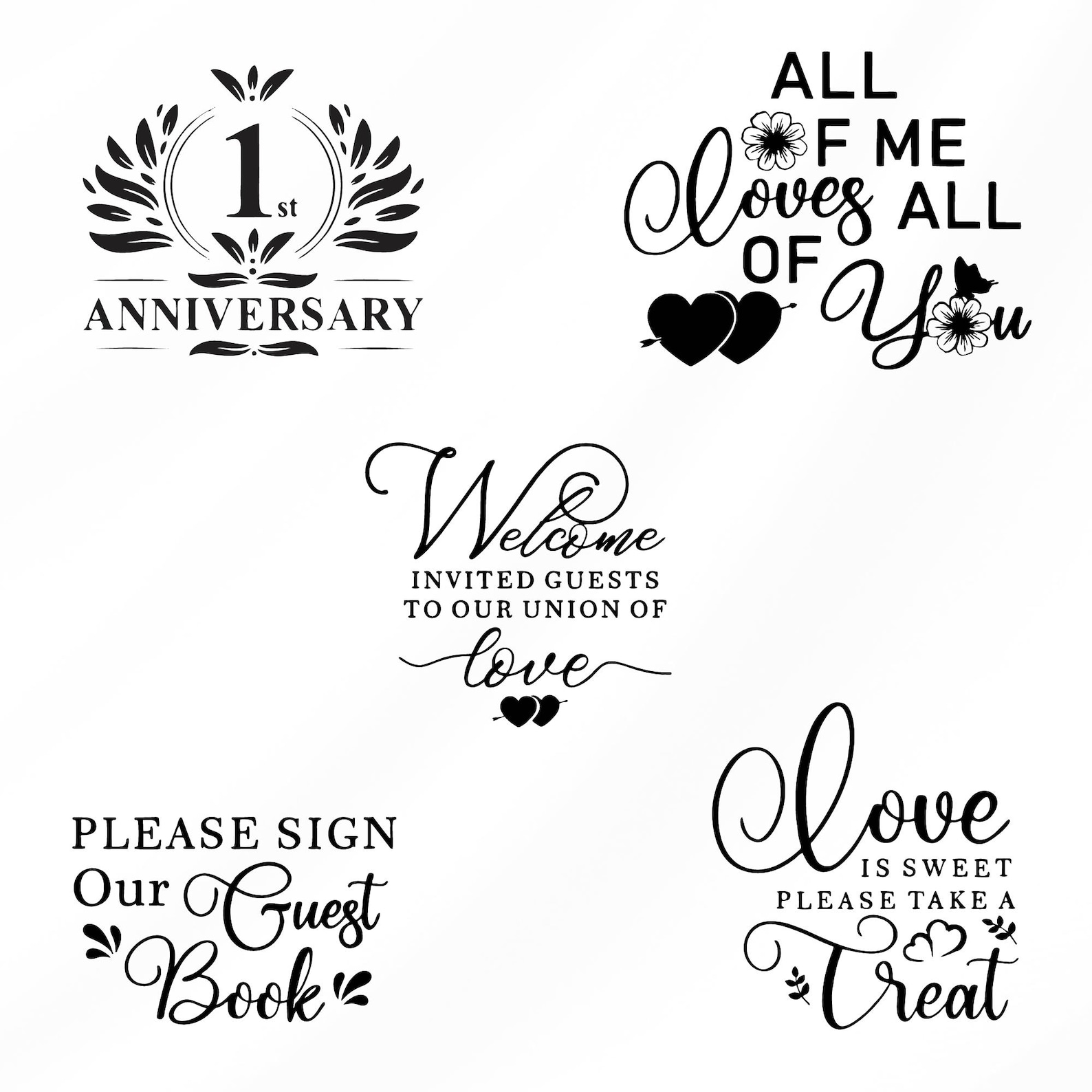Anniversary Svg Bundle, Anniversary Clipart for Cricut, Marriage ...