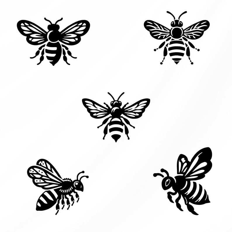 Bee Svg Bundle Clipart Cricut Bee Silhouette Bee Vector Honey Bee ...