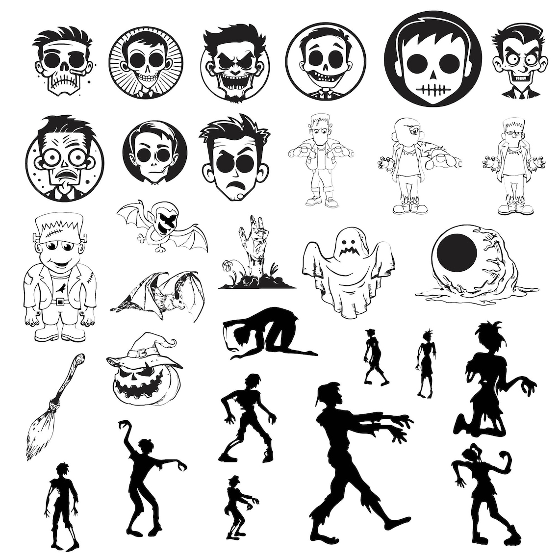 Horror Svg Bundle, Horror Clipart for Cricut, Halloween Silhouette ...
