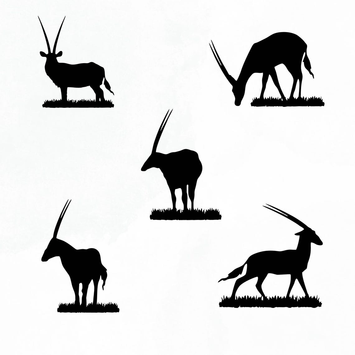 Oryx Svg Bundle, Oryx Clipart for Cricut, Animal Silhouette, Oryx ...