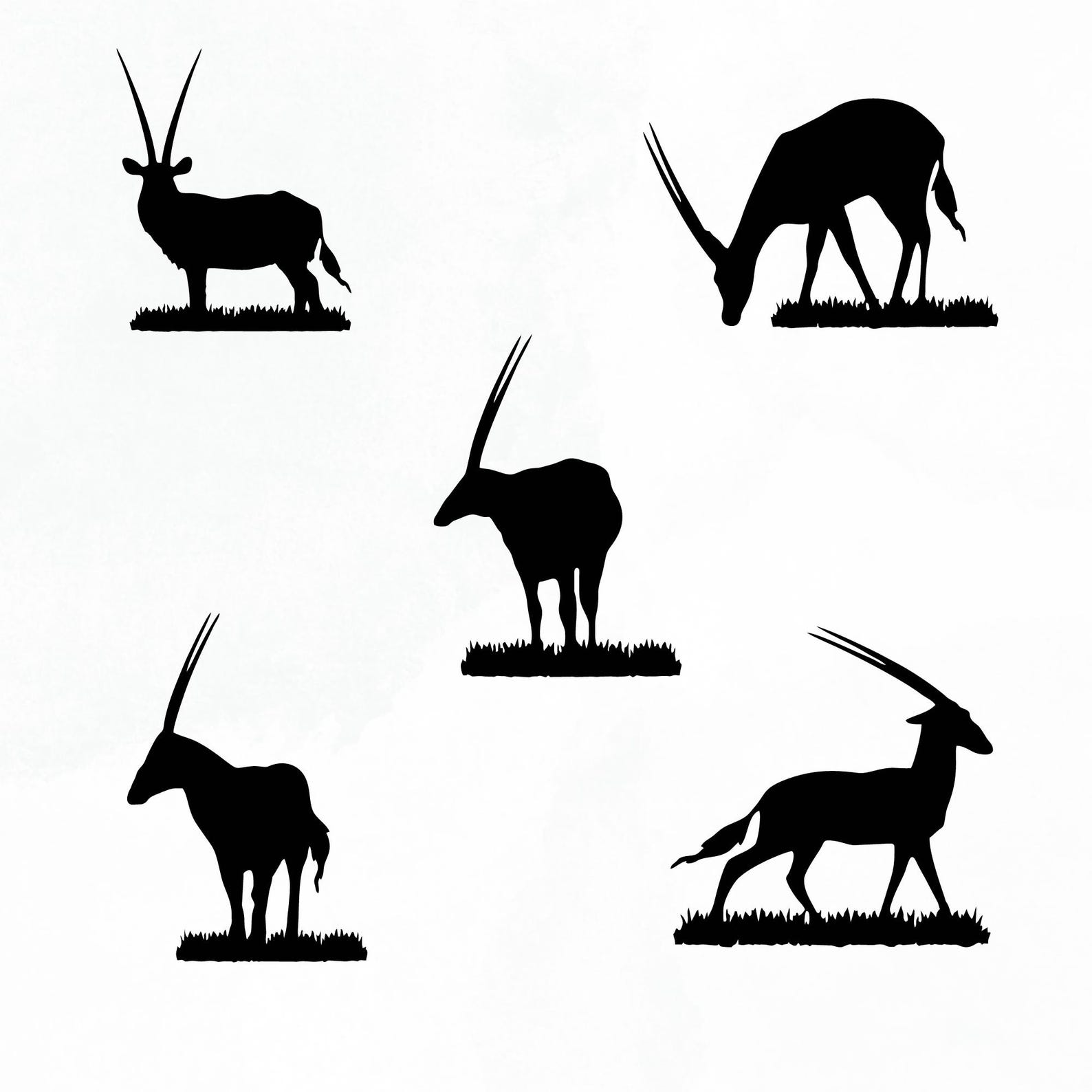 Oryx Svg Bundle, Oryx Clipart for Cricut, Animal Silhouette, Oryx ...