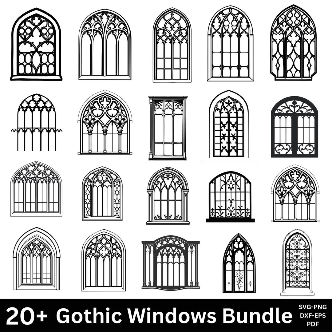 High Quality Gothic Window SVG Bundle, Church Window Svg, Gothic Window ...